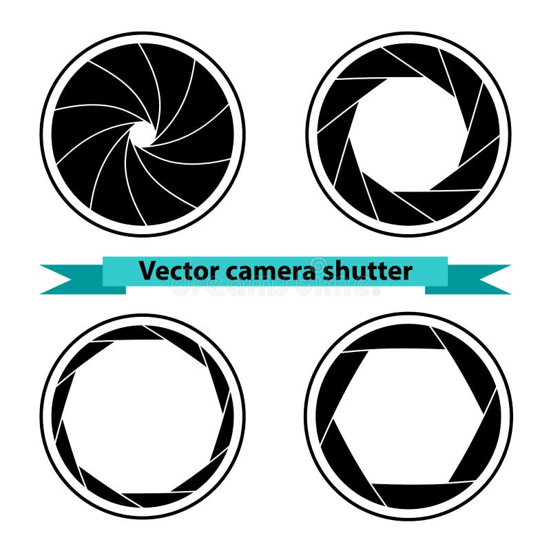 Black Camera shutter. stock vector. Illustration of icon - 52244019