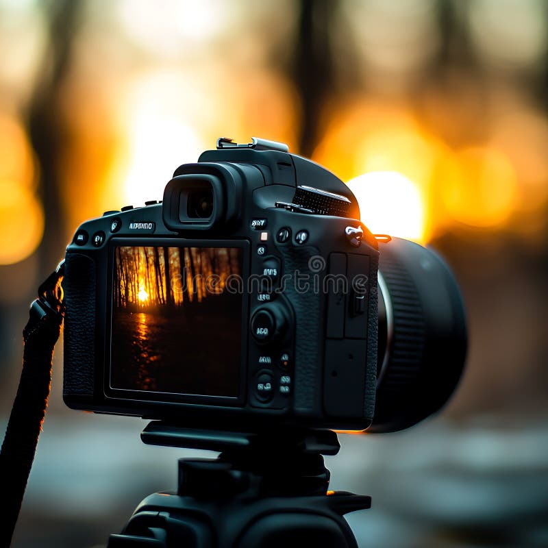 Black Camera with a Viewfinder and a Black Lens Stock Image - Image of ...