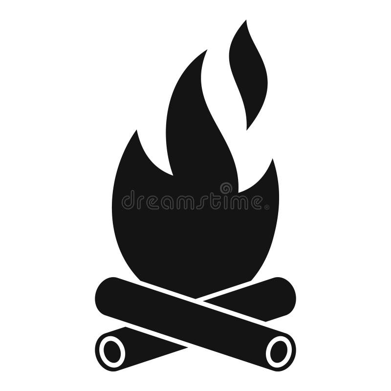 Black Campfire Burning with High Flames Icon Stock Illustration ...
