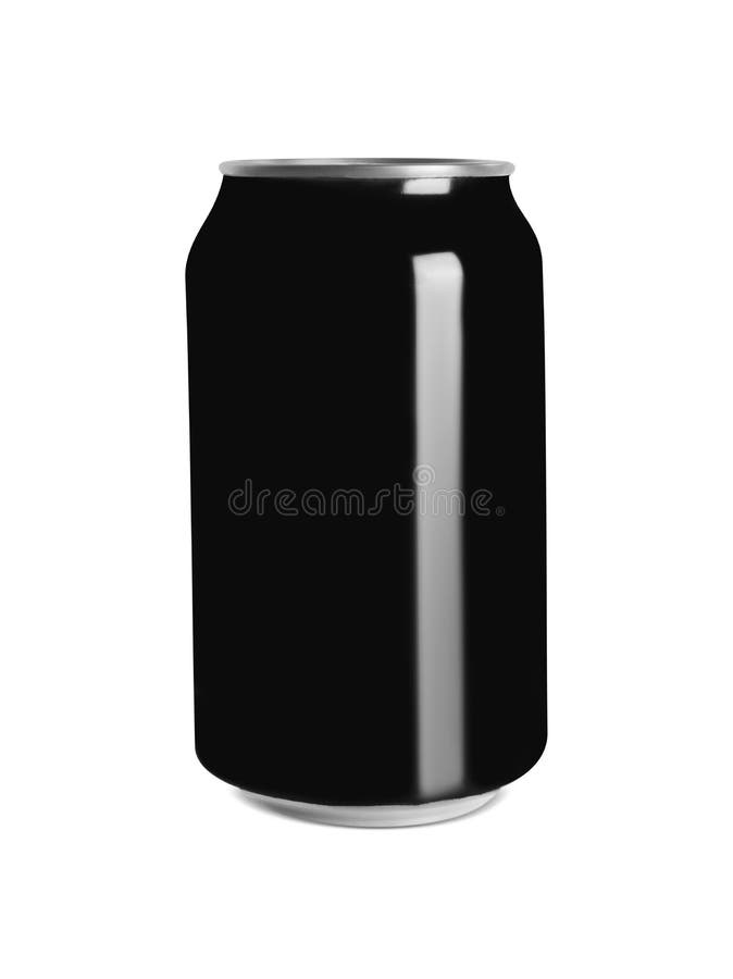 Black Can with Beverage Isolated on White. Mockup for Design Stock ...