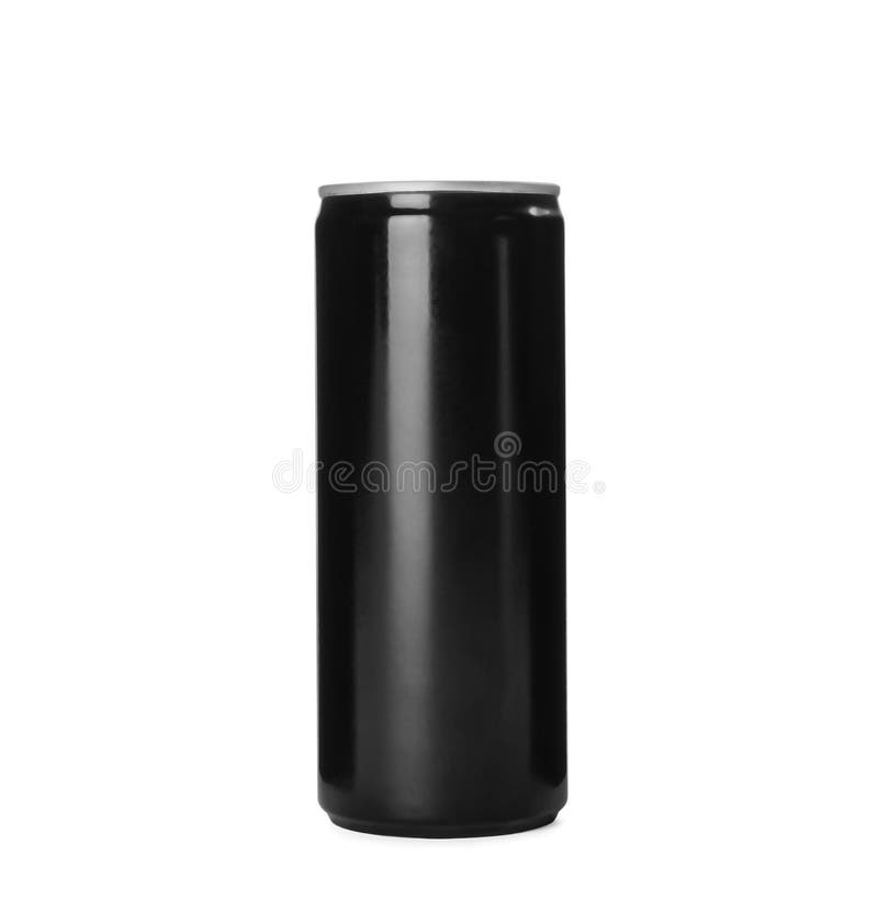Black Can of Energy Drink Isolated on White Stock Photo - Image of ...