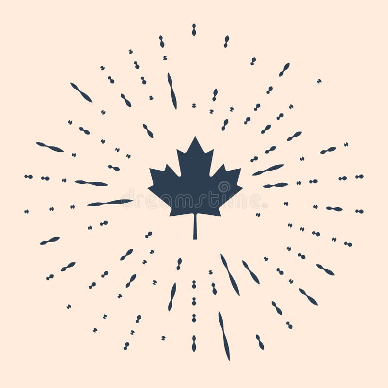 Black Canadian Maple Leaf Icon Isolated on Beige Background. Canada ...