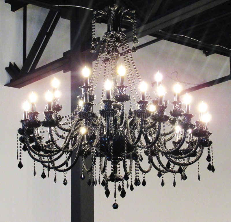 Black candelier stock photo. Image of design, glass - 266519894