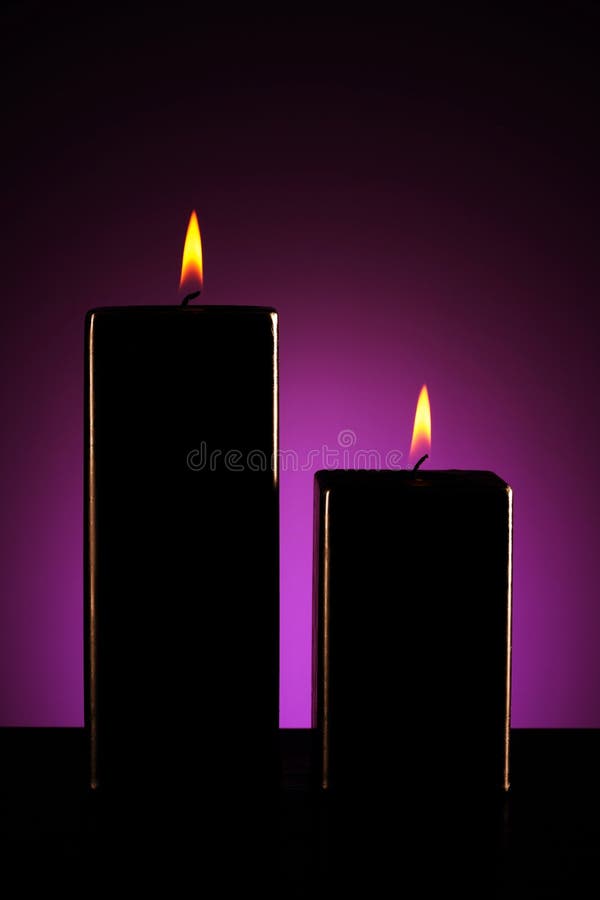 Black candle on dark stock image. Image of black, flame - 192208753