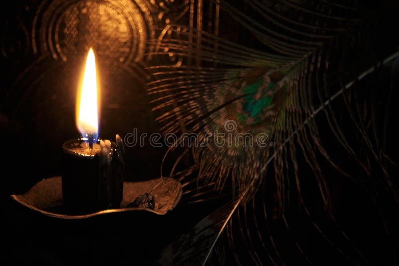 Black candle Magic Ritual stock photo. Image of ceremony - 80989636