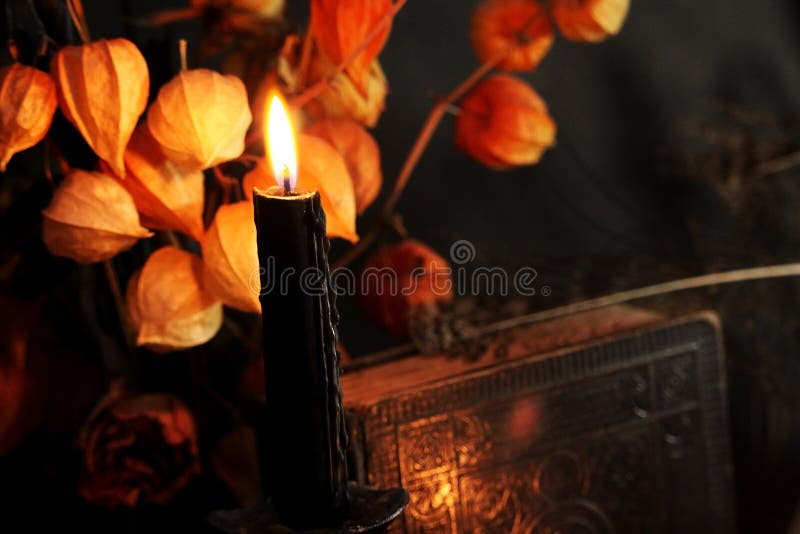 Black candle Magic Ritual stock photo. Image of death - 80989646