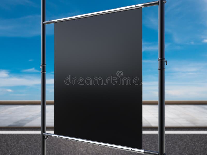 Black Canvas Stretch on Metal Pipe Stock Illustration - Illustration of ...