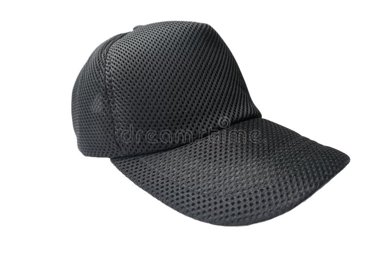 Black Cap on Black Background, Black Baseball Caps Mockup on a White ...