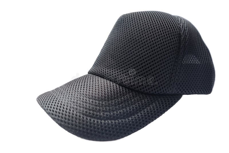 Black Cap on Black Background, Black Baseball Caps Mockup on a White ...