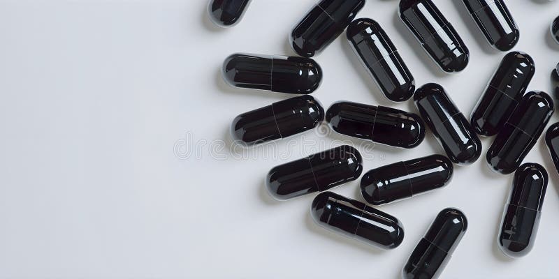 Black Capsules Frame on a White Background. Stock Illustration ...