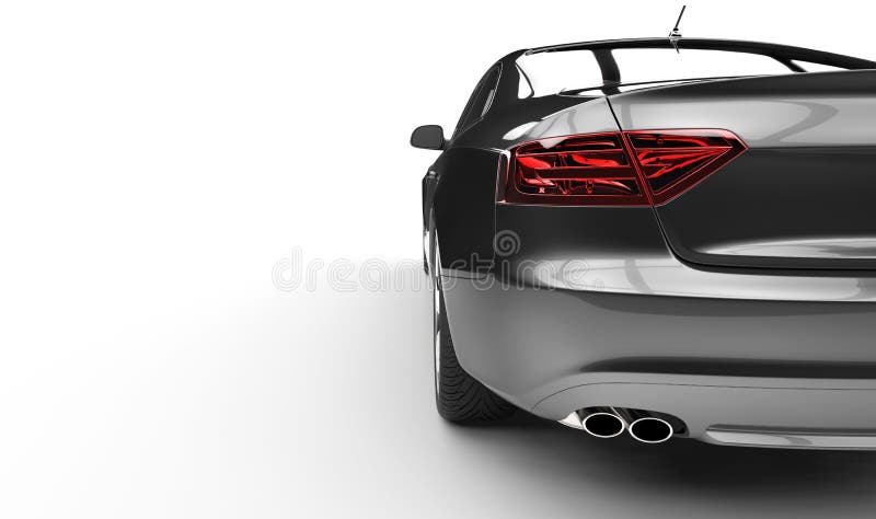 Black Car Back View stock illustration. Illustration of alloy - 59001549