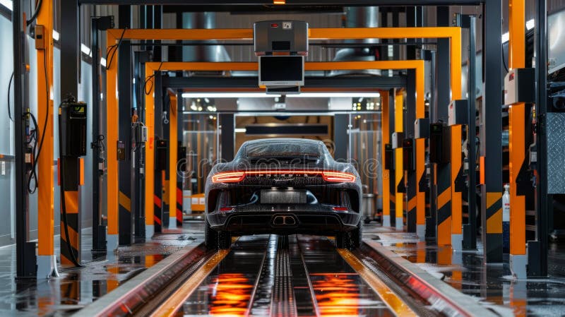 Car Moving through Automated Car Wash Stock Image - Image of system ...