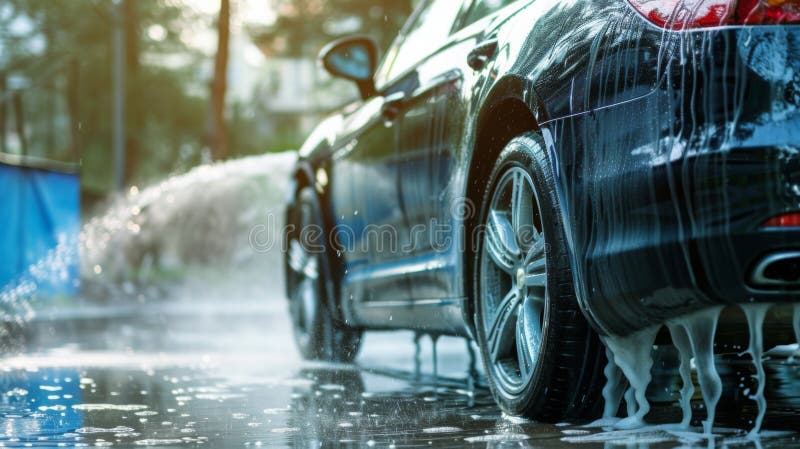 Car Wash with Soapy Water stock photo. Image of business - 324478974