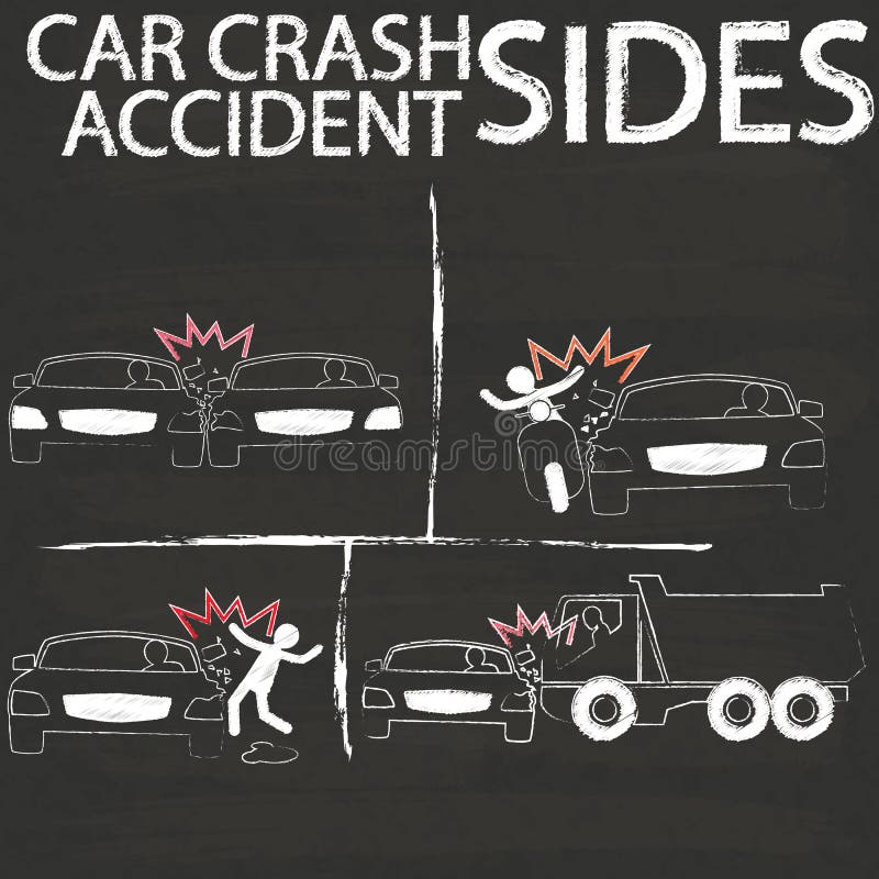 Black Car Crash Side Collision Stock Vector - Illustration of driving ...