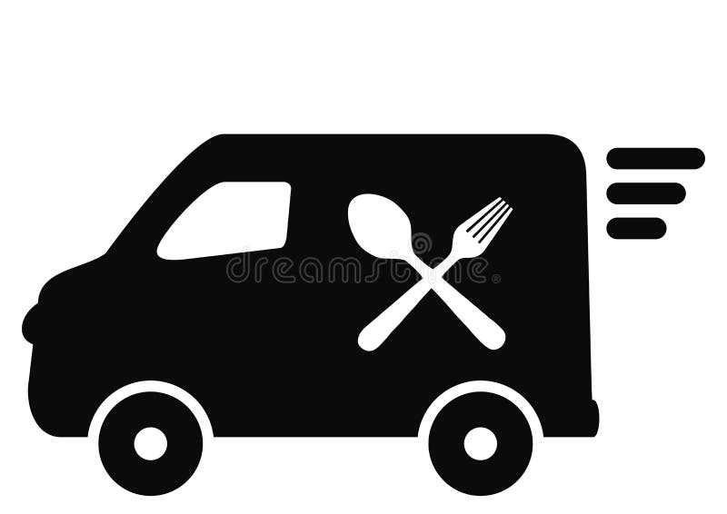 Black Car, Food Distribution, Black Vector Icon Stock Vector ...