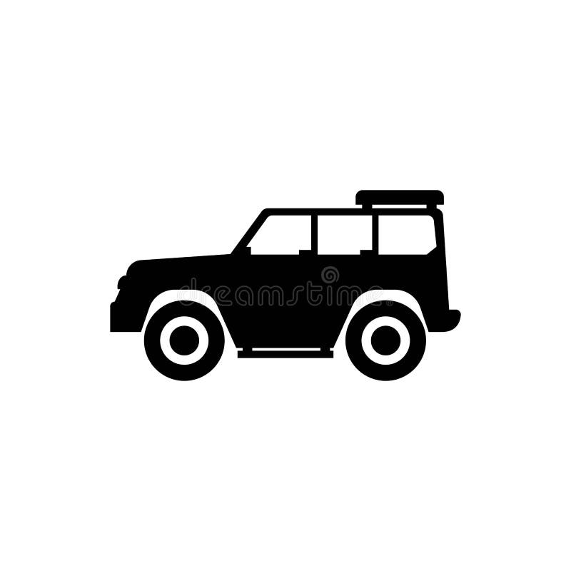 Black 4x4 Car Illustration Front Stock Vector - Illustration of icon ...
