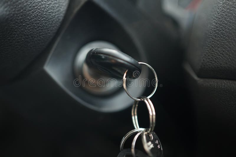 Black car key in ignition stock image. Image of speed - 186293269