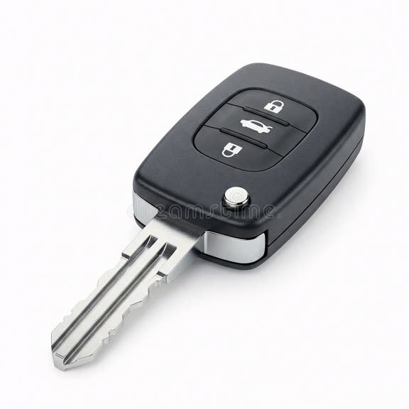 Car Key with Remote Control Isolated on White Background Front View ...