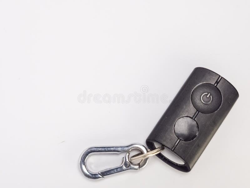 Black Car Key Remote with Power Button on White Background Stock Photo ...