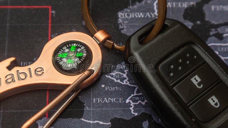 Black Car Keys on Black Map Stock Image - Image of direction, design ...