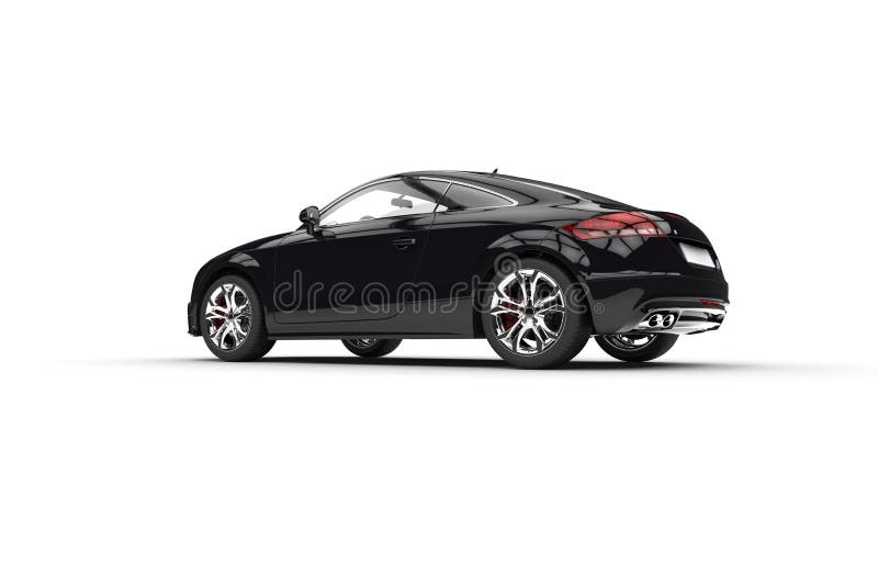 Black Car - Rear - Side View Stock Illustration - Illustration of ...