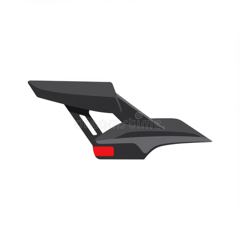 Black Car Rear Spoiler with Red Light Stock Illustration - Illustration ...