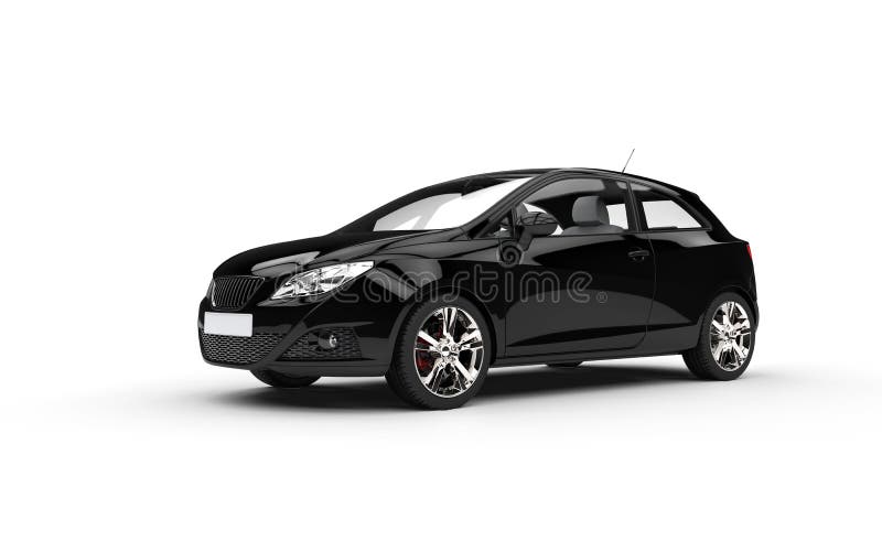 Black Car - Rear View stock illustration. Illustration of compact ...