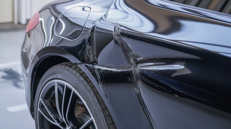 Car Accident Damage Shows Significant Impact Rear Side Stock Photos ...