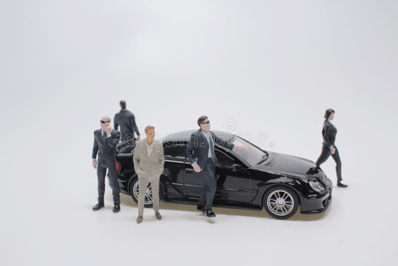 A Black Car with the Team of Mini Security Guard Editorial Photo ...