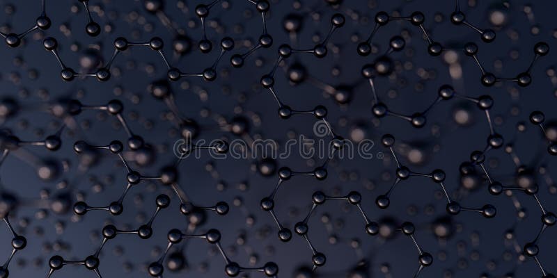 Black Carbon Molecule Structure Background. Cells and Biological Chain ...