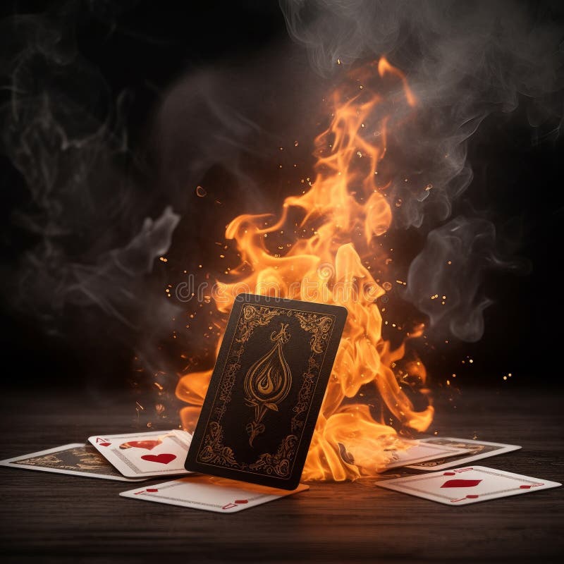 A Black Card on Fire and Smoke Generative AI Stock Illustration ...