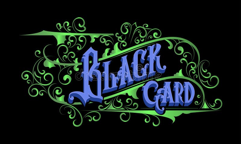 BLACK CARD Lettering Custom Design Style Stock Illustration ...