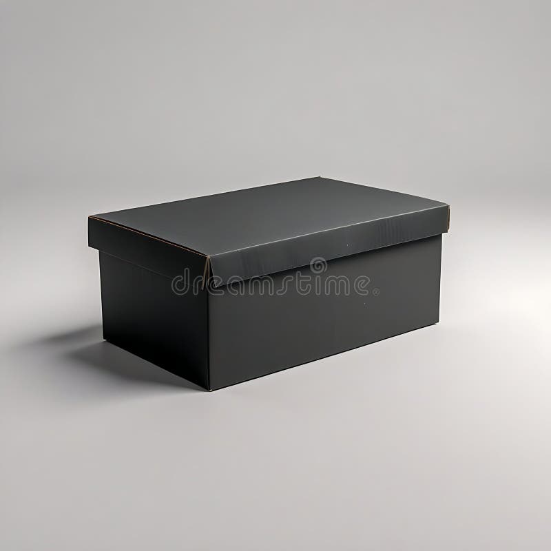 Black Cardboard Box on White Background for Packaging and Storage Stock ...