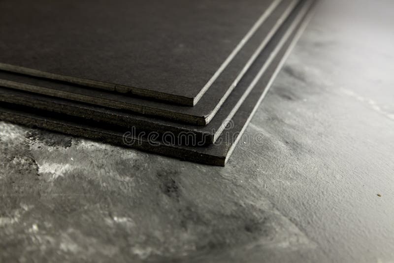 Black Cardboard Sheets Stacked Stock Image - Image of board, lines ...
