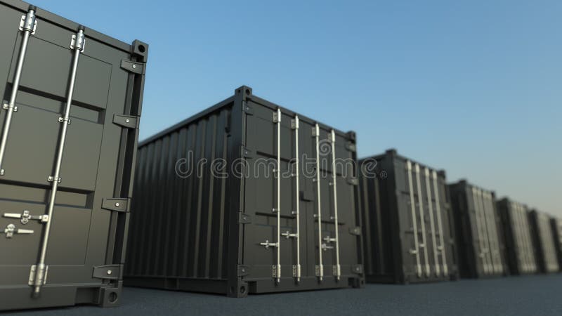 Cargo Containers and Moving Trucks in a Sea Port. Stock Footage - Video ...