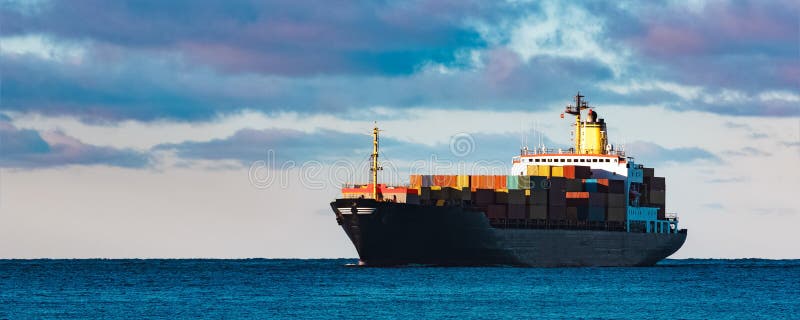 Black cargo ship stock image. Image of nautical, carrying - 93284935