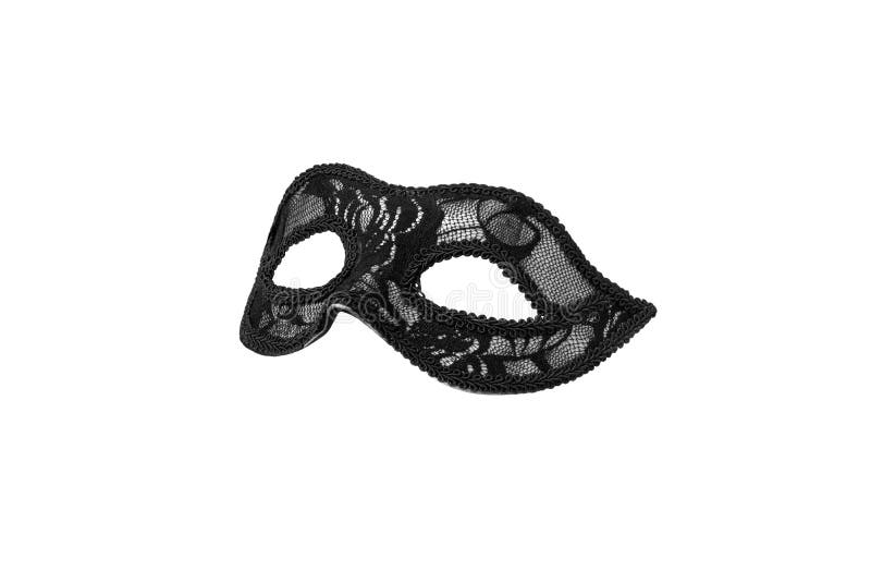 Black Carnival Mask Isolated on White Background, Front View Stock ...