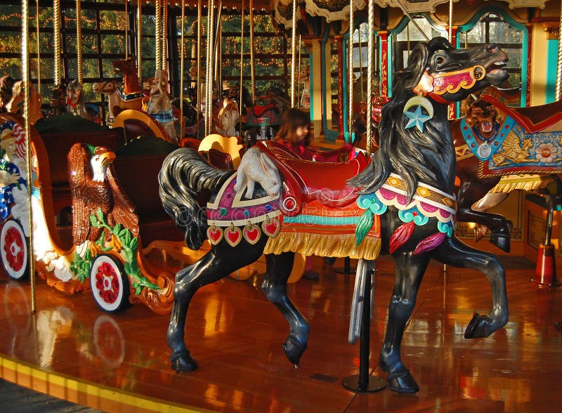 Black Carousel Horse Motion Blur Stock Photo - Image of steam, carters ...