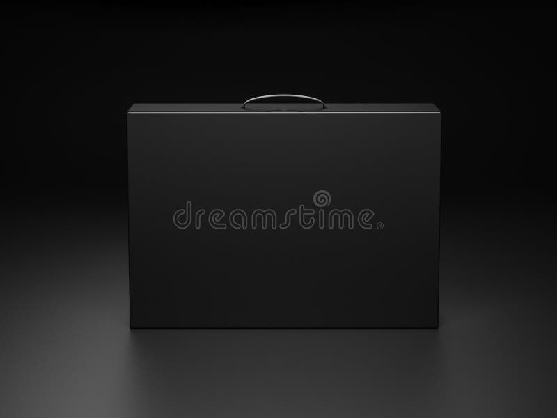 Black Carton Box with Handle Mockup Isolated Stock Illustration ...