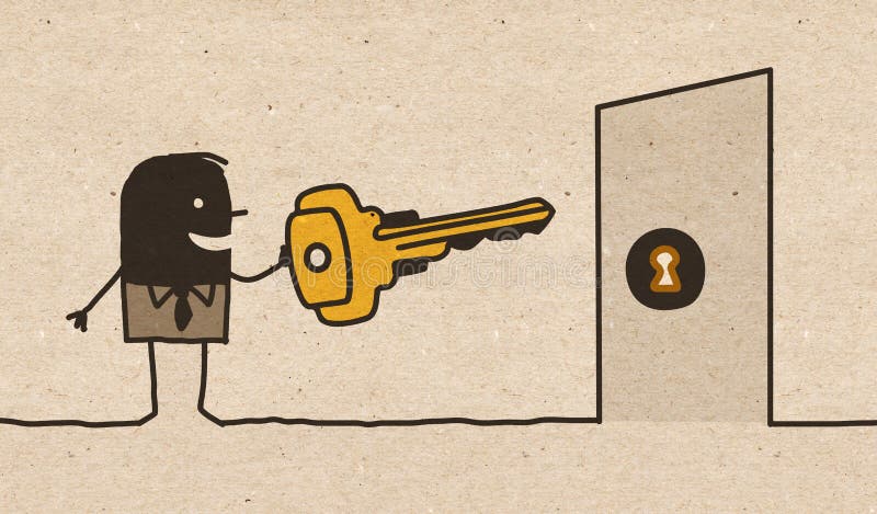 Solution colored cartoon stock vector. Illustration of businessman ...