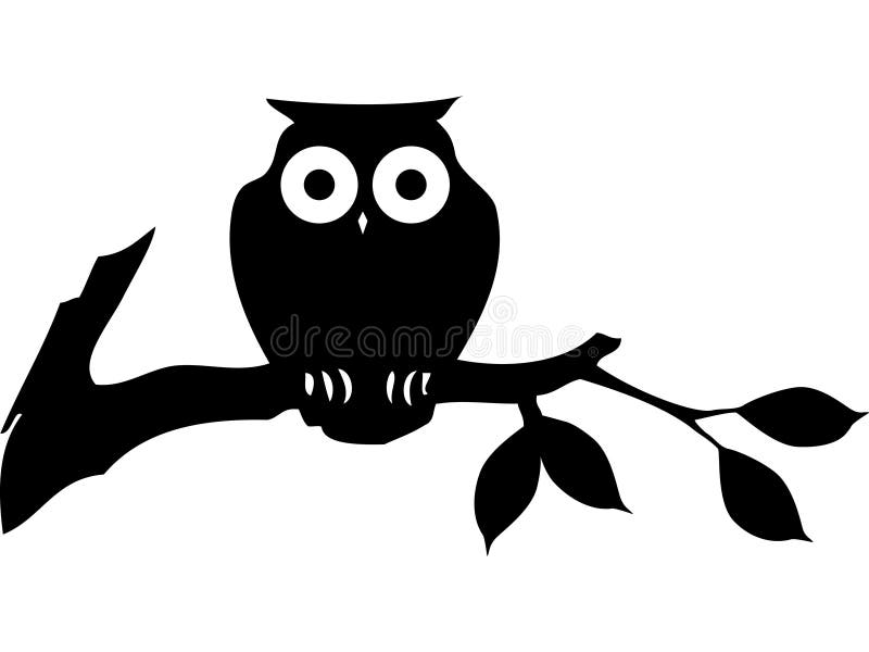 Black cartoon owl stock vector. Illustration of spring - 7287647