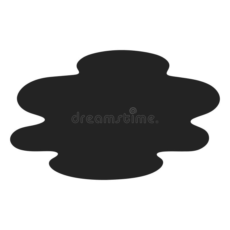 Black Cartoon Style Puddle Silhouette Icon with Smooth Edges Stock ...