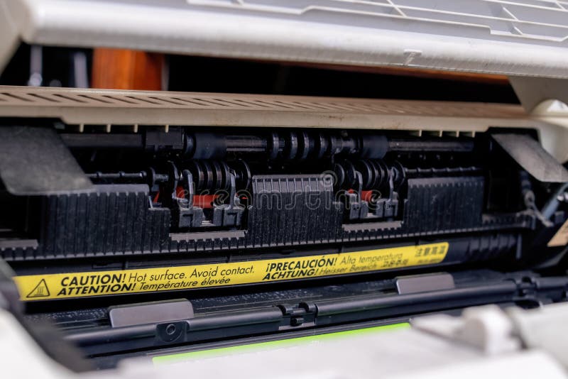 Black Cartridge in the Printer with Dust Stock Photo - Image of machine ...