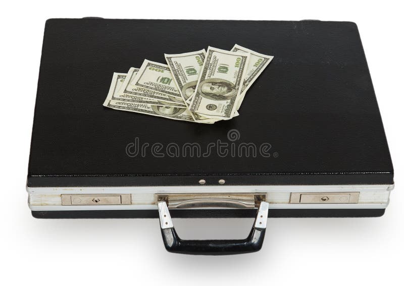 Black case with dollars stock image. Image of note, cash - 47903553
