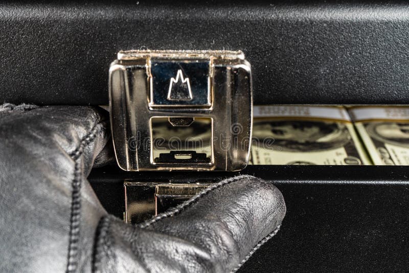 Black Case Full of Dollar Bills Close Up.Money Bricks in Case Stock ...