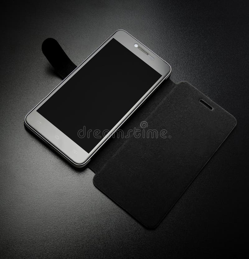 Black Case for Mobile Phone Stock Image - Image of headset, design ...