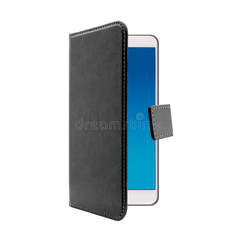 Black Case for Mobile Phone Stock Image - Image of protection, book ...