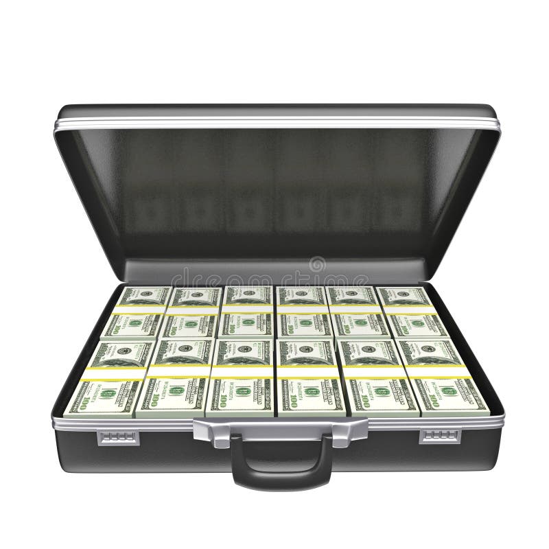 Black case with money stock illustration. Illustration of currency ...