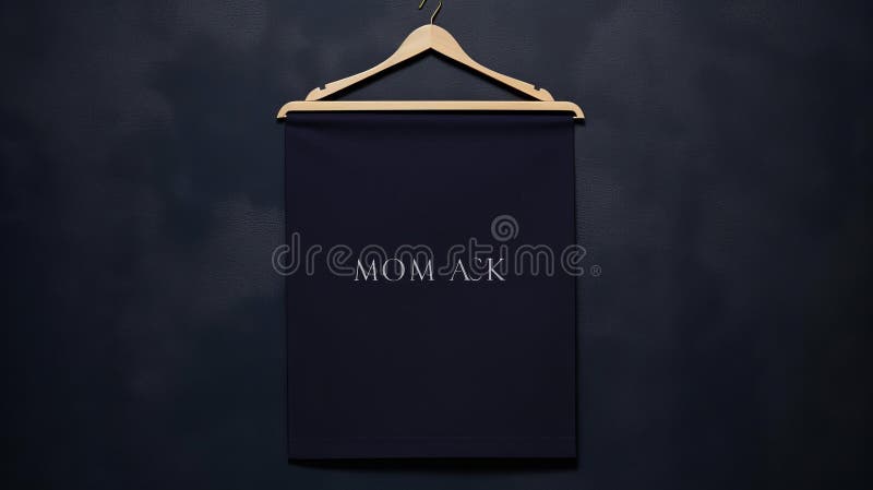 Black Cashmere Sign Mockup on Navy Background Template Stock ...