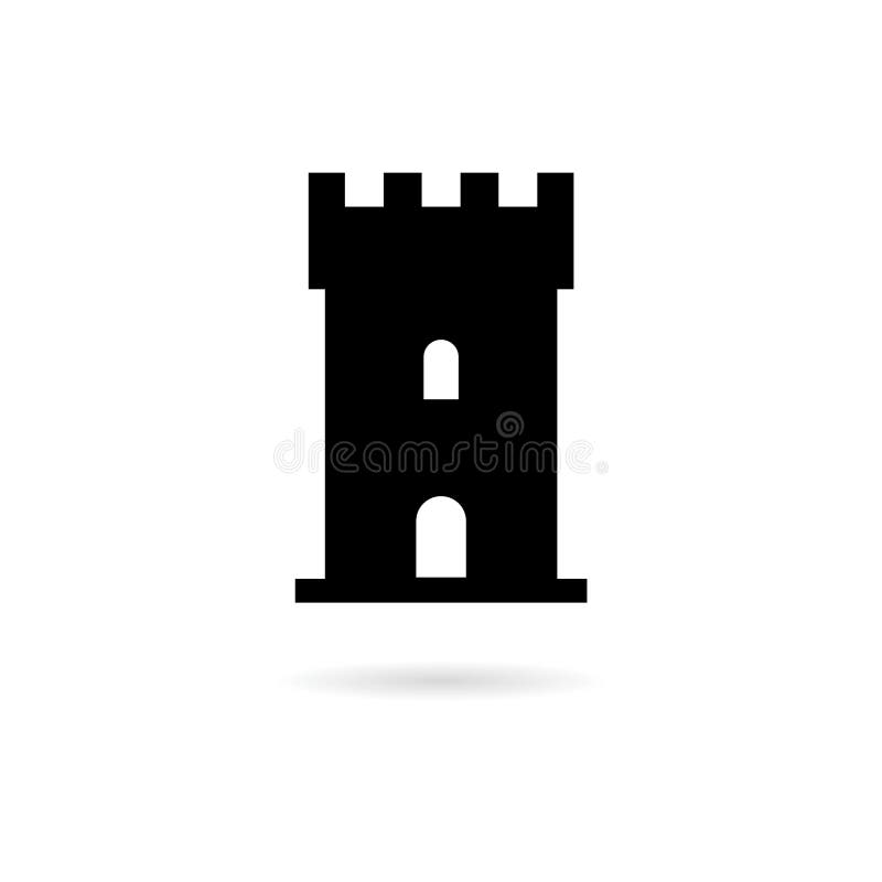 Black Castle Icon on White Background Stock Vector - Illustration of ...